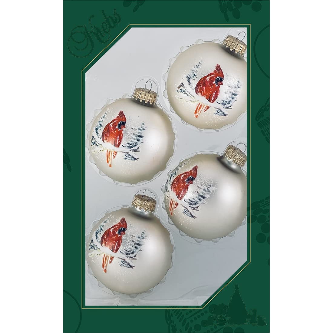 Glass Christmas Tree Ornaments 67mm2625 4 Pieces Decorated Balls From Christmas By Krebs