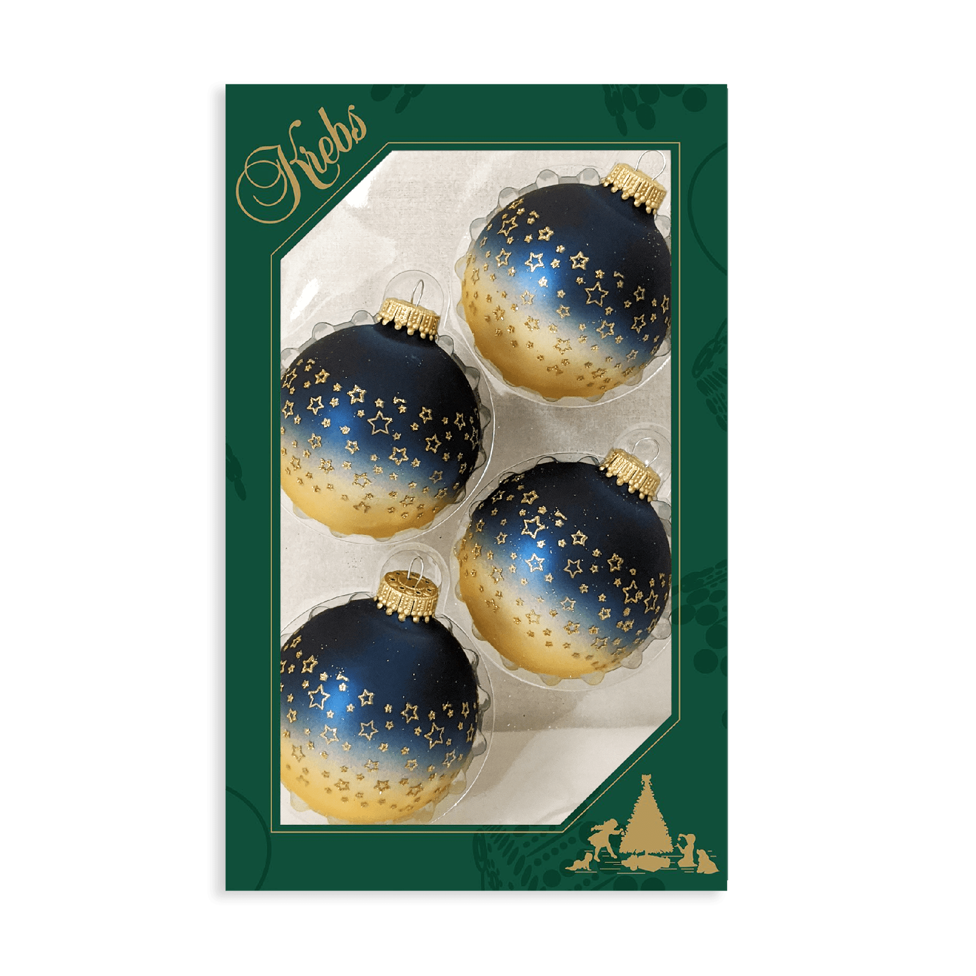 Glass Christmas Tree Ornaments - 67mm/2.63" [4 Pieces] Decorated Balls ...