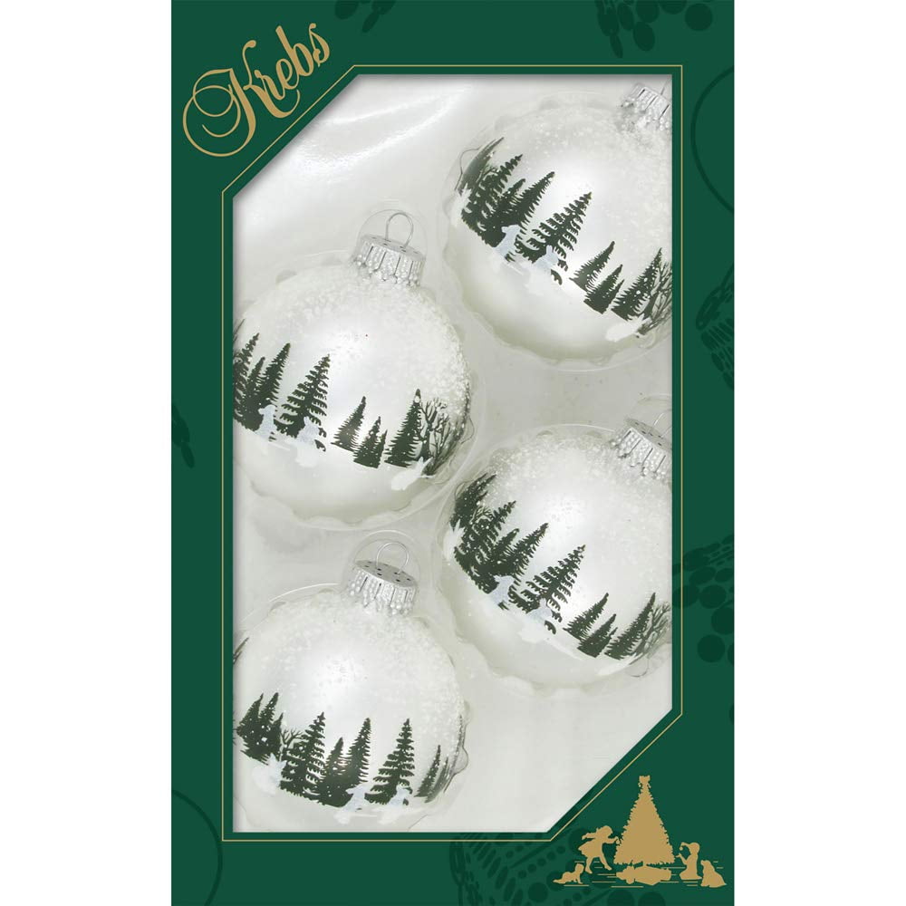 Glass Christmas Tree Ornaments - 67mm/2.63" [4 Pieces] Decorated Balls ...