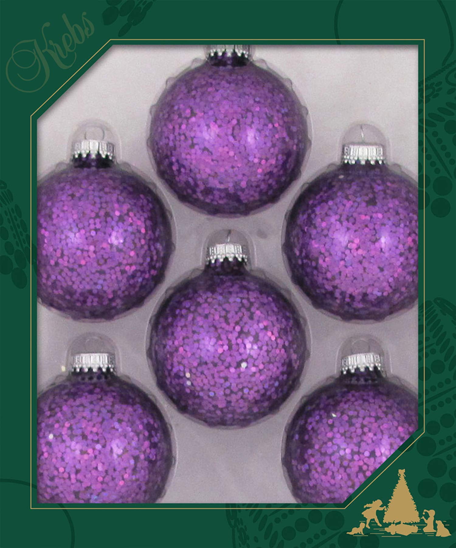 Glass Christmas Tree Ornaments - 67mm / 2.63" [6 Pieces] Designer Balls ...
