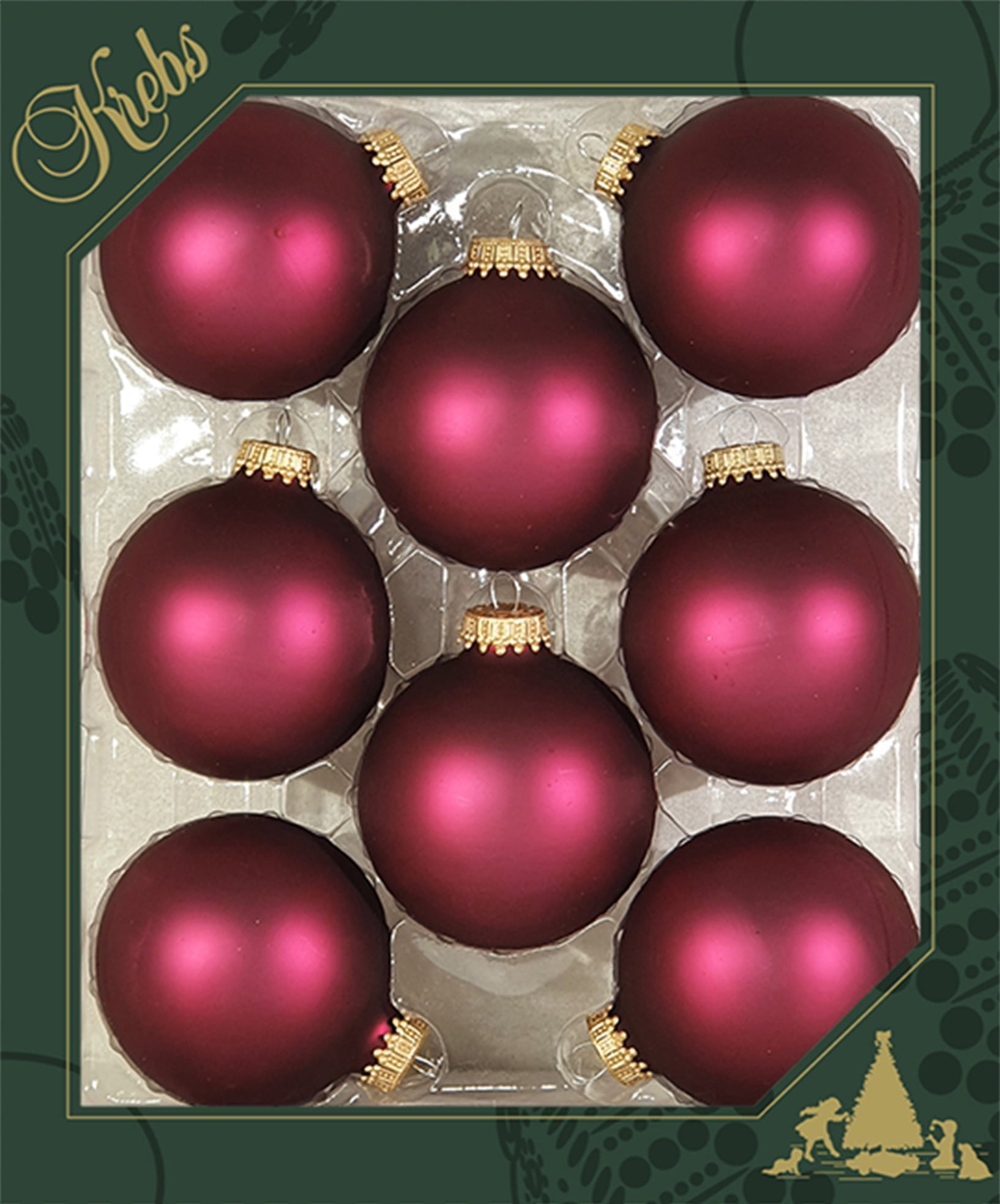 Christmas By Krebs 2 5/8" (67mm) Seamless Glass Ornament [8 Pieces ...