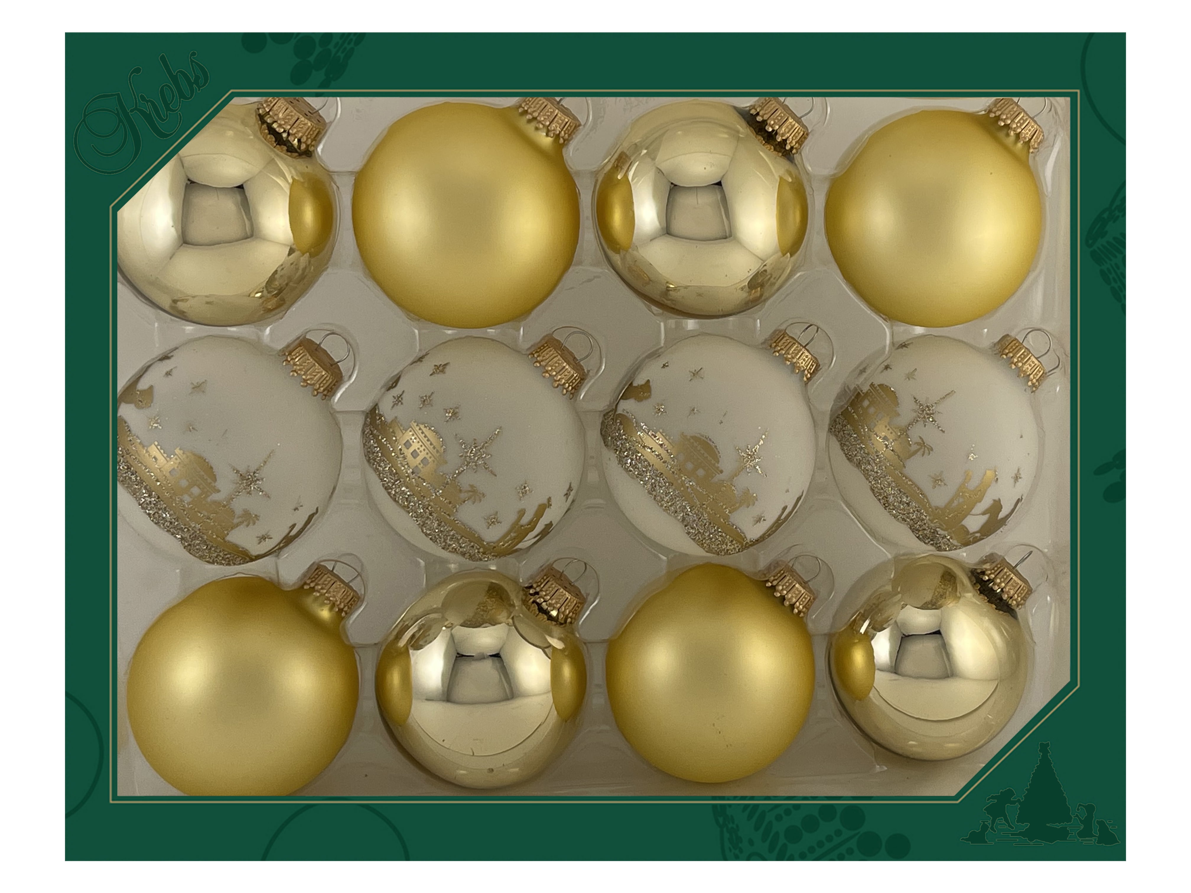 Glass Christmas Tree Ornaments - 67mm/2.63" Designer Balls from ...