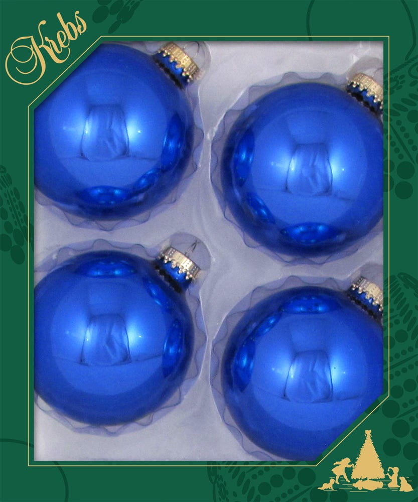 Glass Christmas Tree Ornaments - 80mm / 3.25" [4 Pieces] Designer Balls ...
