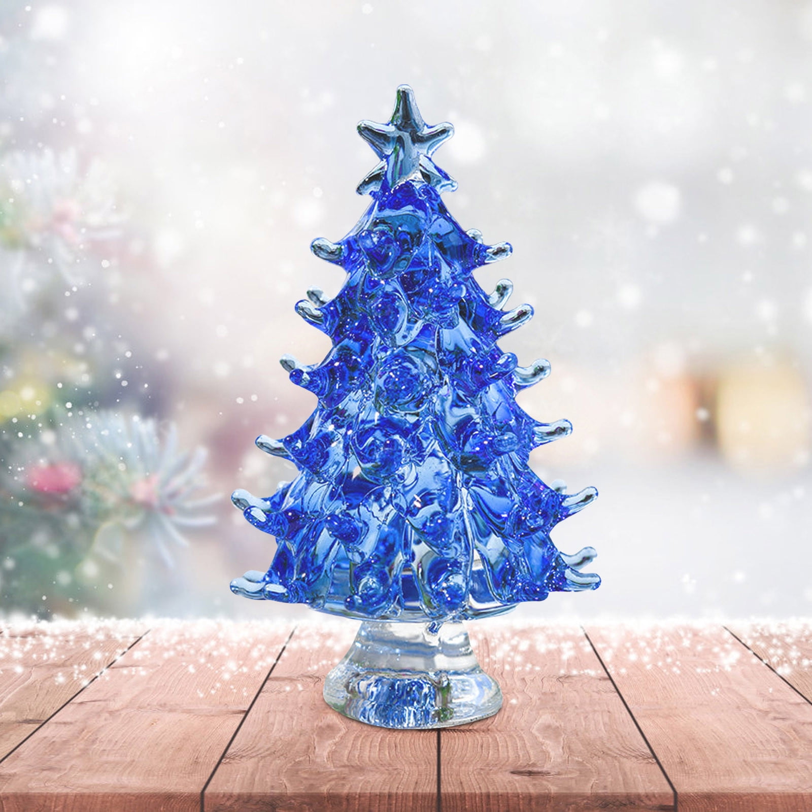 Glass Christmas Tree Small Sparkling Xmas Trees Decorations Table Top ...