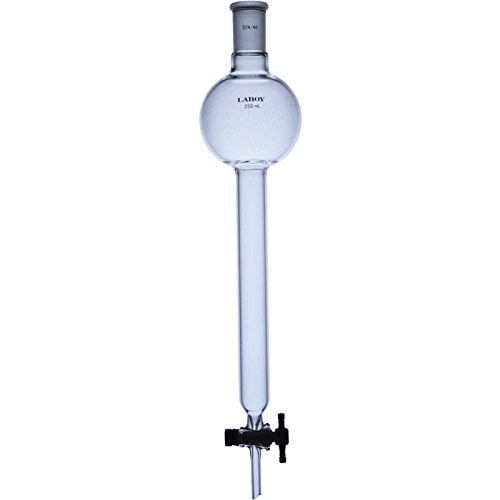 Glass Chromatography Column 24/40 with 250mL Reservoir 26mm in Column O ...