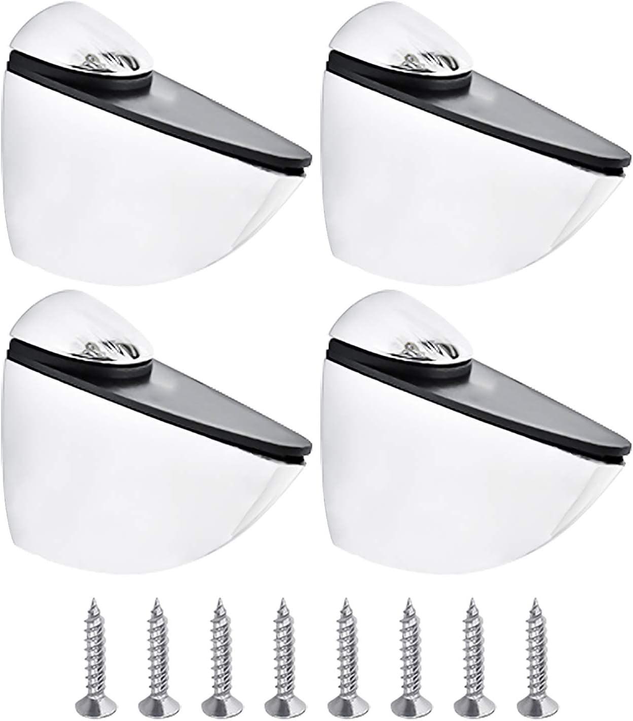 Glass Clamp, 4Pcs Metal Adjustable Wood/Glass Shelf Brackets Zinc Alloy ...