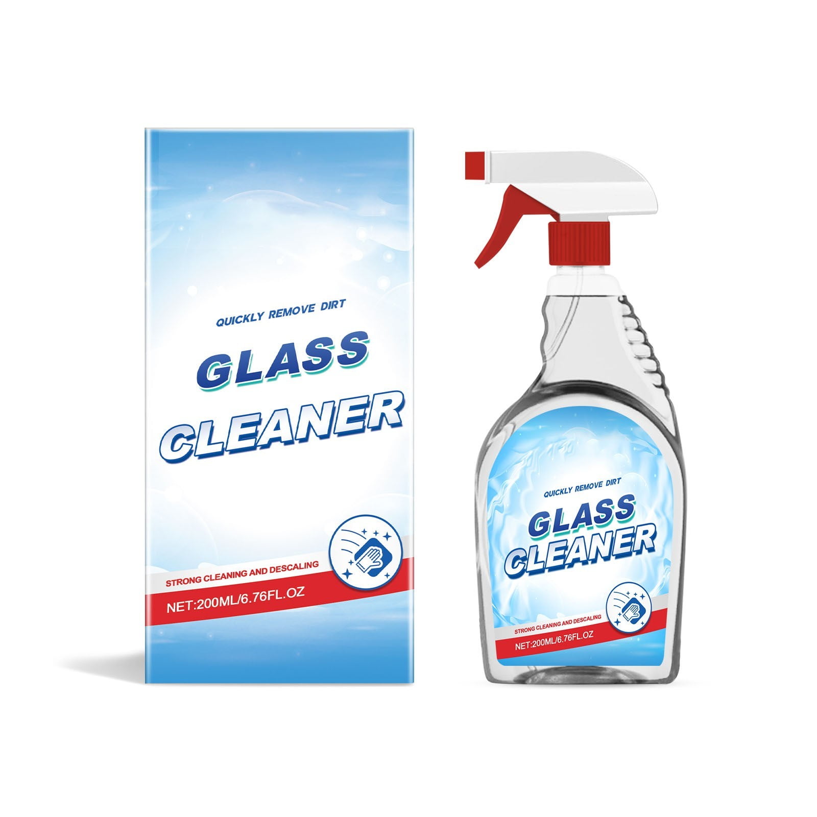 Glass Cleaner Spray 200ml - Powerful Stain Remover for Rust & Grease ...