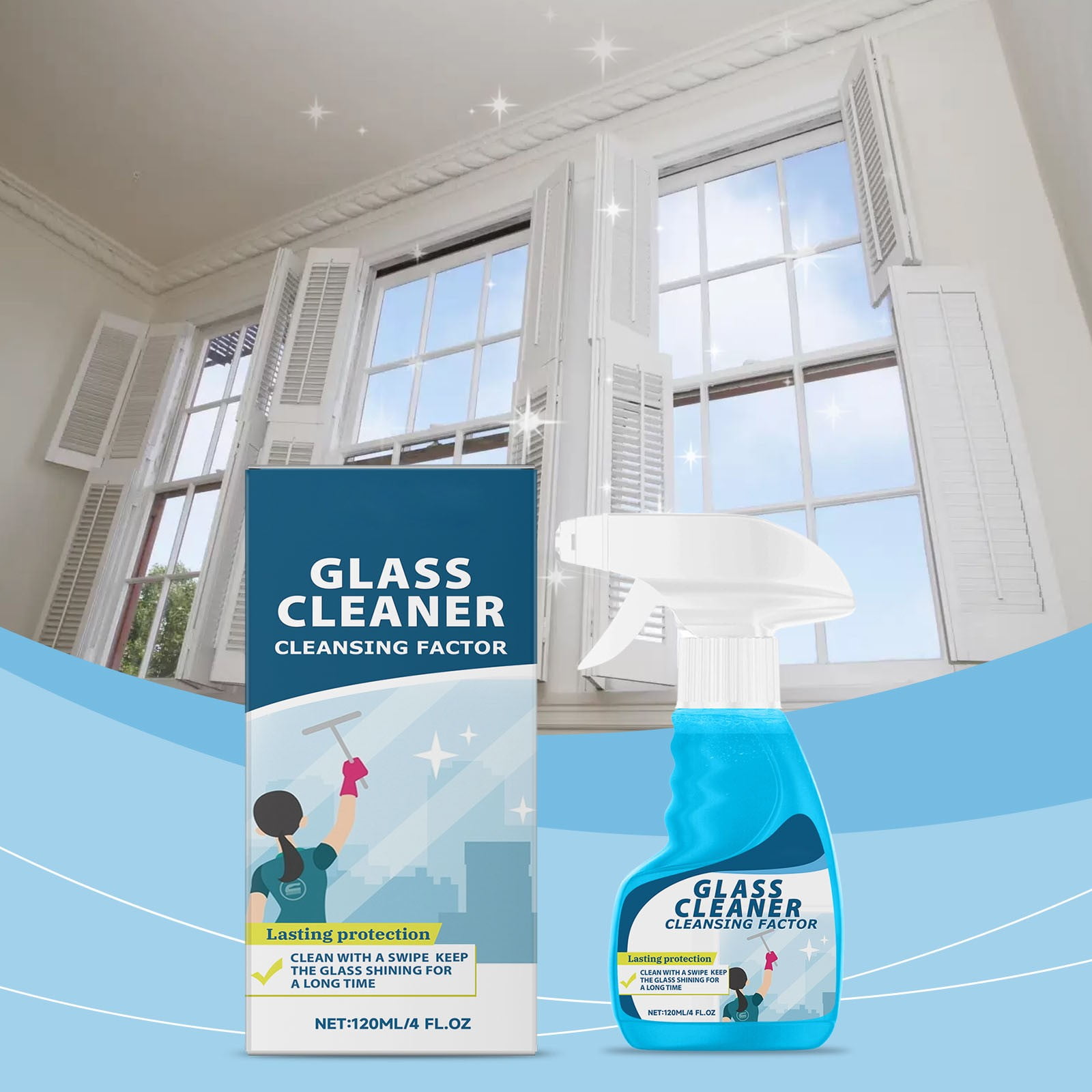 Glass Cleaner, Strong Cleaning Oil, Decontamination Detergent, 120ml ...