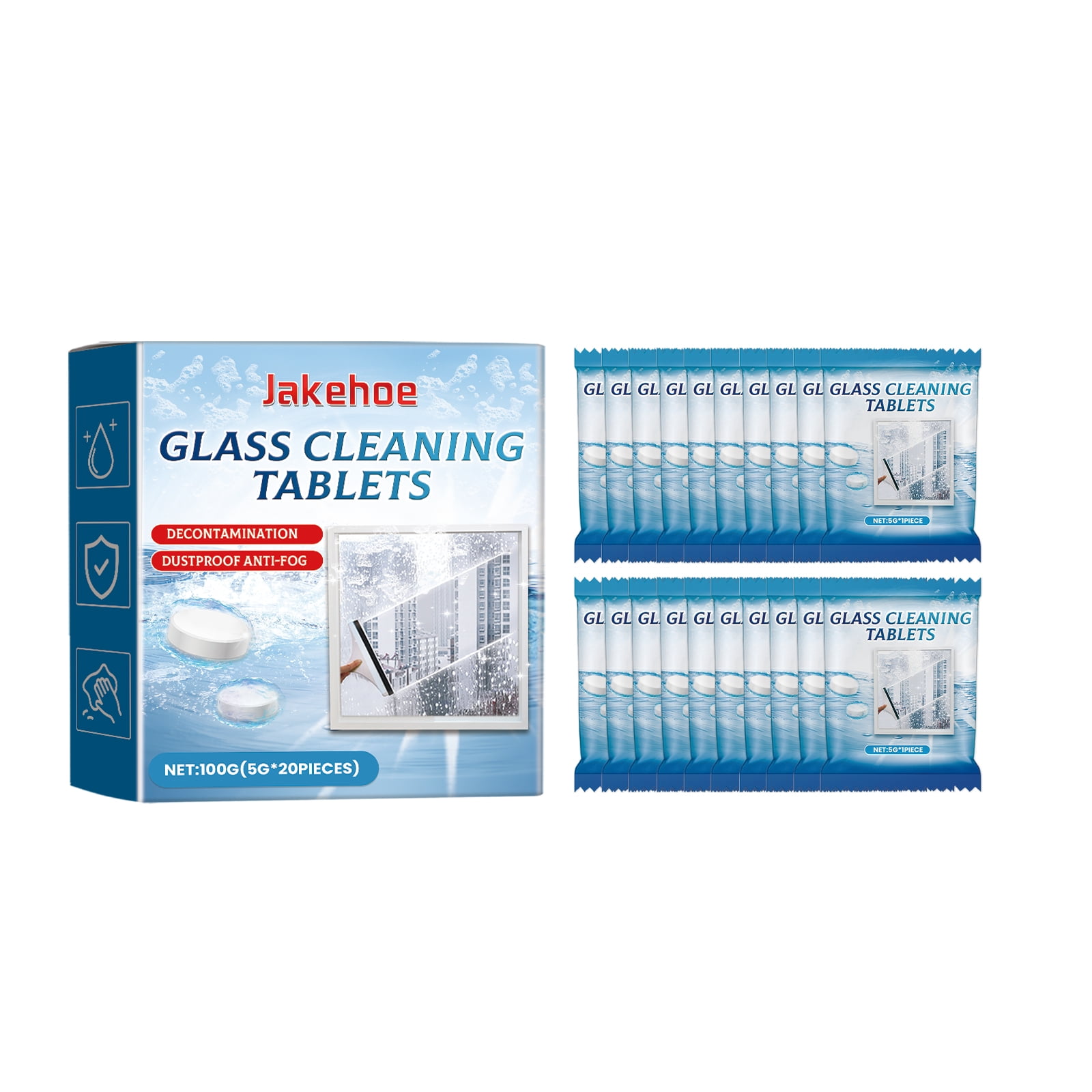 Glass Cleaning Tablets,Car Windows, Mirrors and Home Glass Surfaces ...