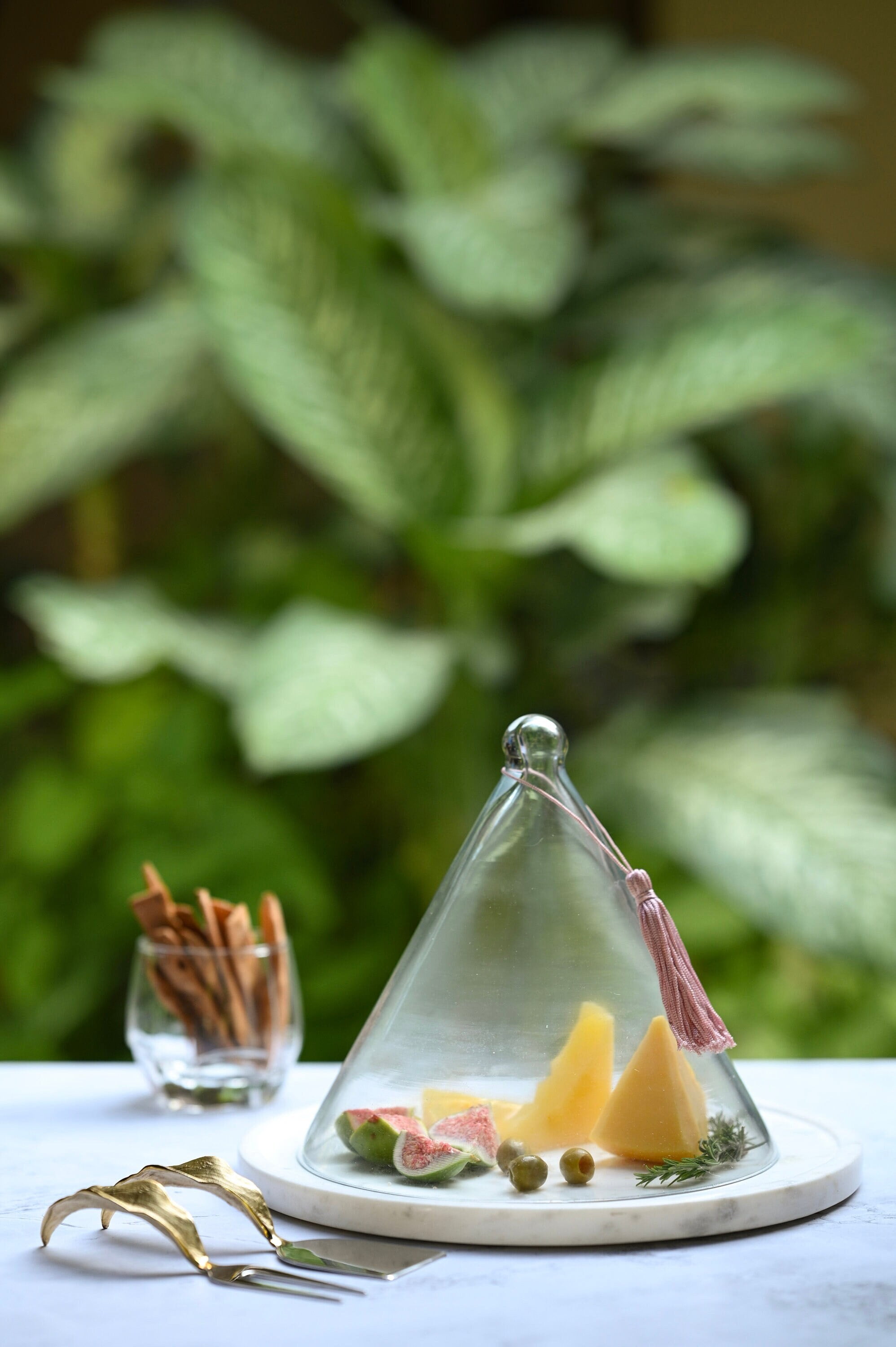 Glass Cloche 9" Round Cone Clear Glass Hand blown Dome Dish Cover for ...