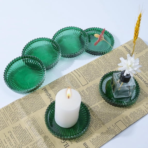 Glass Coaster Round Cup Coasters for Drinks, Crystal Coffee Coaster ...