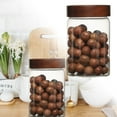 Glass Coffee Jar Jar Round Wooden Lid Storage Jar Transparent Glass ...