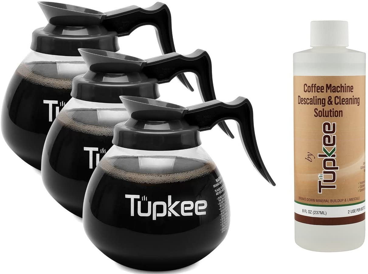 Glass Coffee Pots Decanter Carafe -Glass, 64 oz. 12-Cup, Set of 3 Black ...