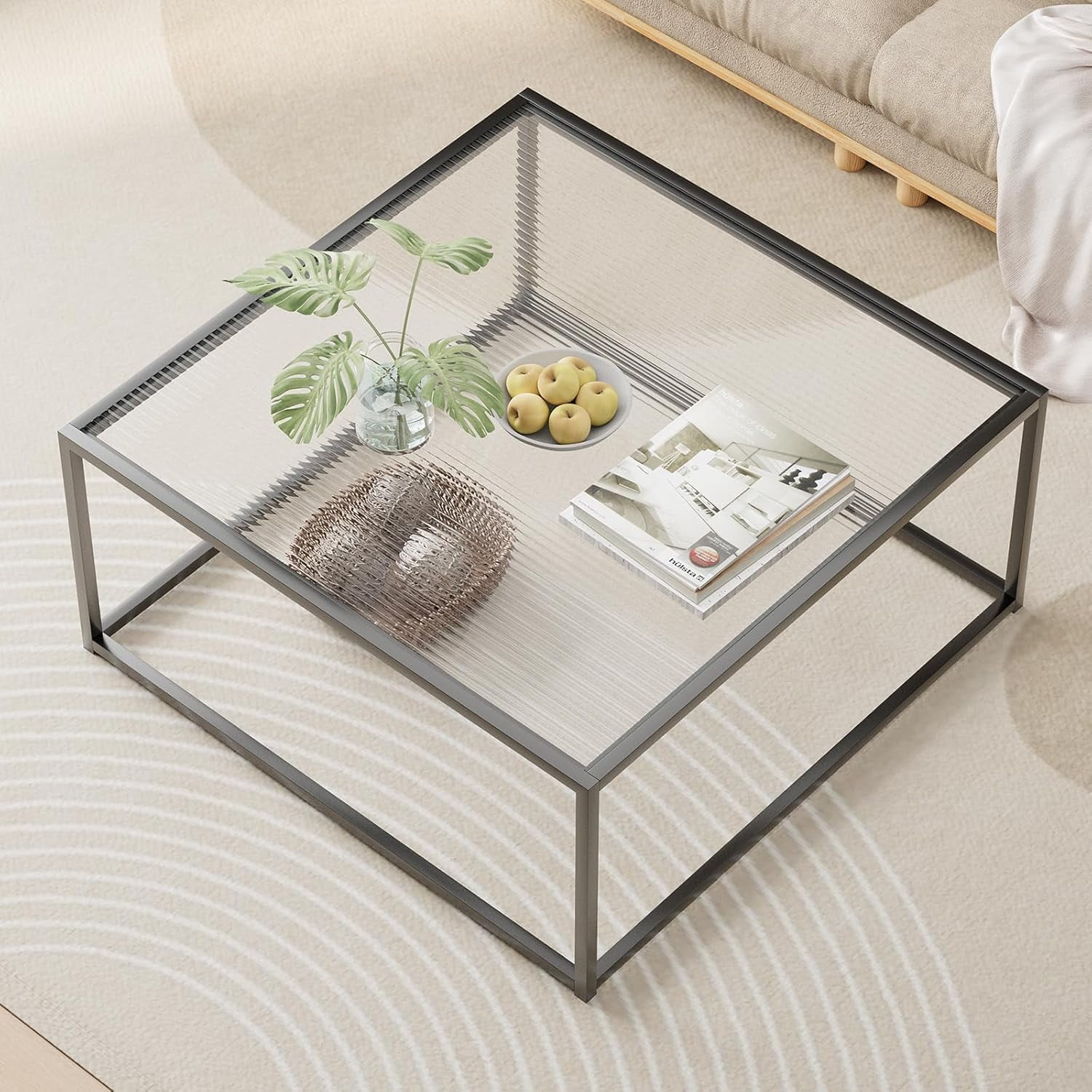 Glass Coffee Table Modern Center Table,Minimalist Coffee Table Sofa ...