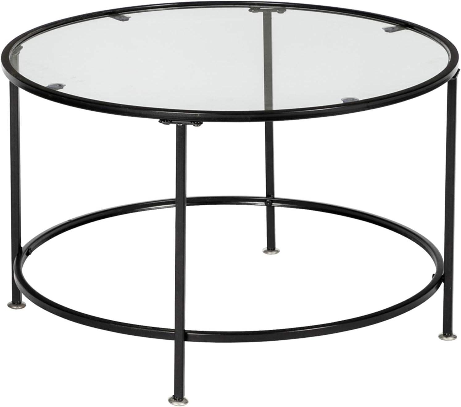 Glass Coffee Table,Round Coffee Table Black Coffee Tables for Living ...