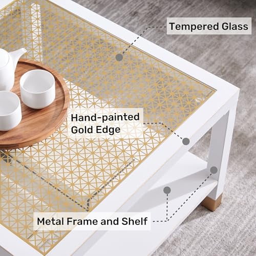 Glass Coffee Table, Small Modern Coffee Table Square Simple Center ...