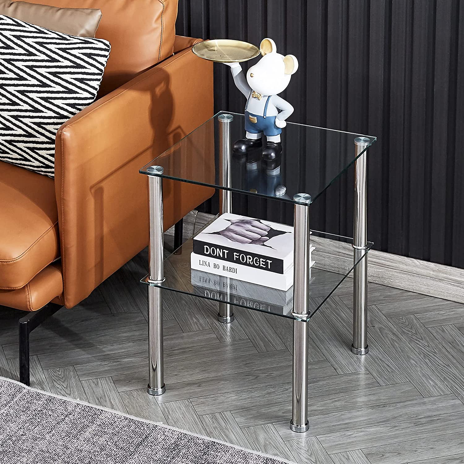 Glass Coffee Table with Glass Legs Modern Small Coffee Table for ...