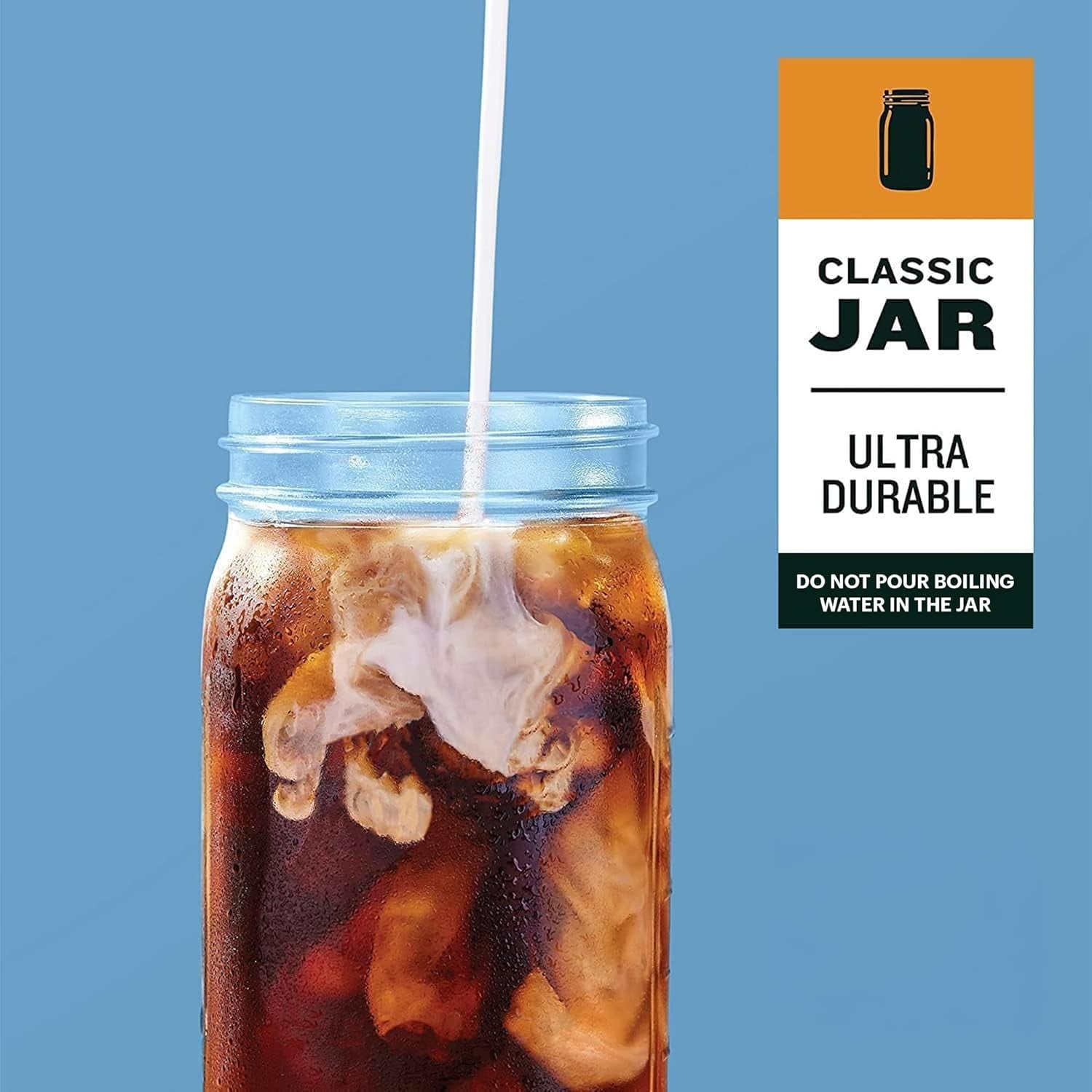 Glass Cold Brew Coffee Maker with Lid - Wide Mouth, 2 Quart (64 oz ...