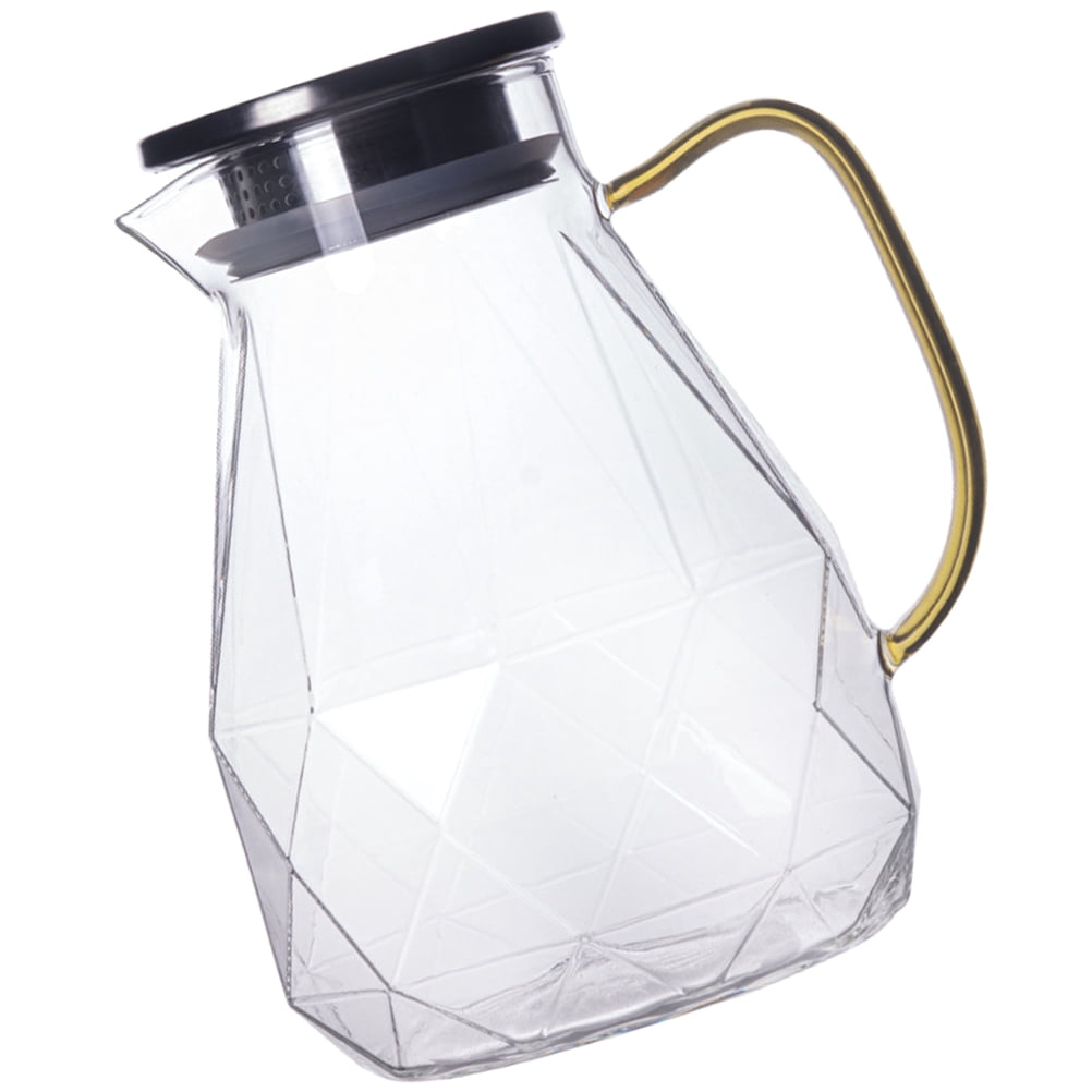 Glass Cold Water Jug Pitcher Drink with Lid Dispenser Kettle Ice Tea ...