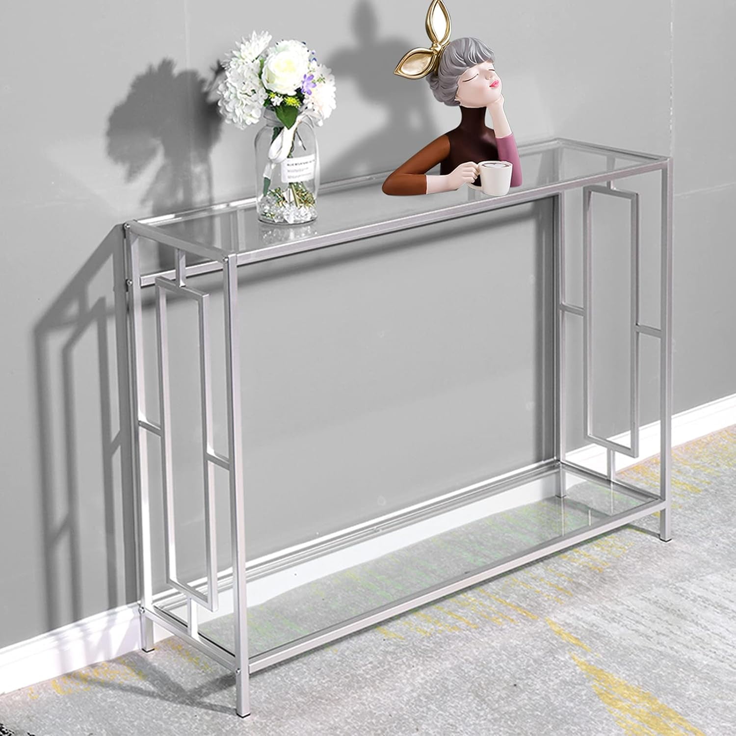 Glass Console Sofa Table, Small Entryway Table, Modern Console Tables ...