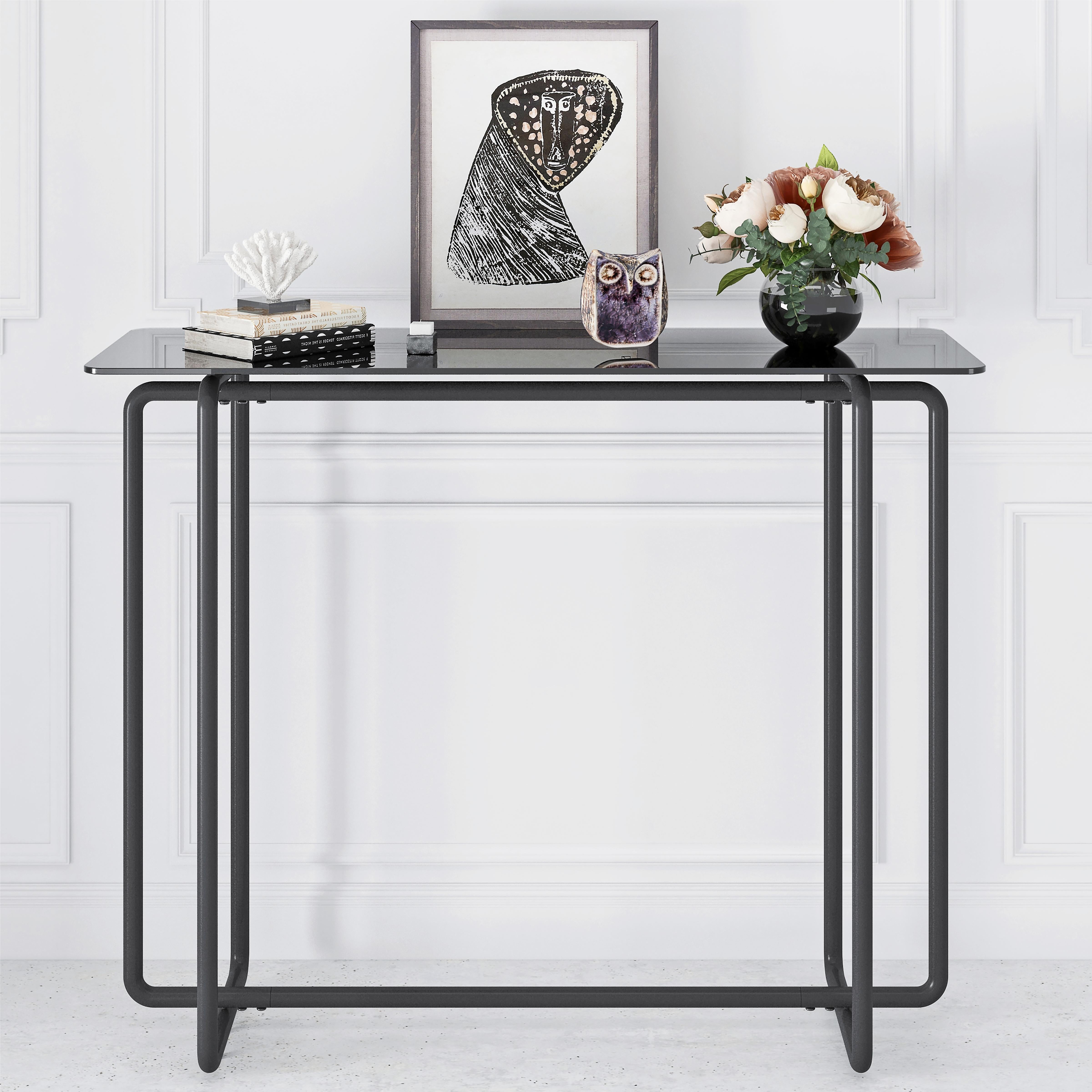 Free Shipping! Glass Console Table,Single Layer Modern Console Table ...