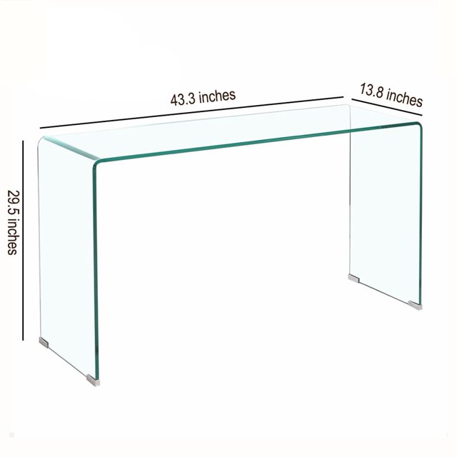 Glass Console Table, Transparent Tempered Glass Console Table Tempered ...