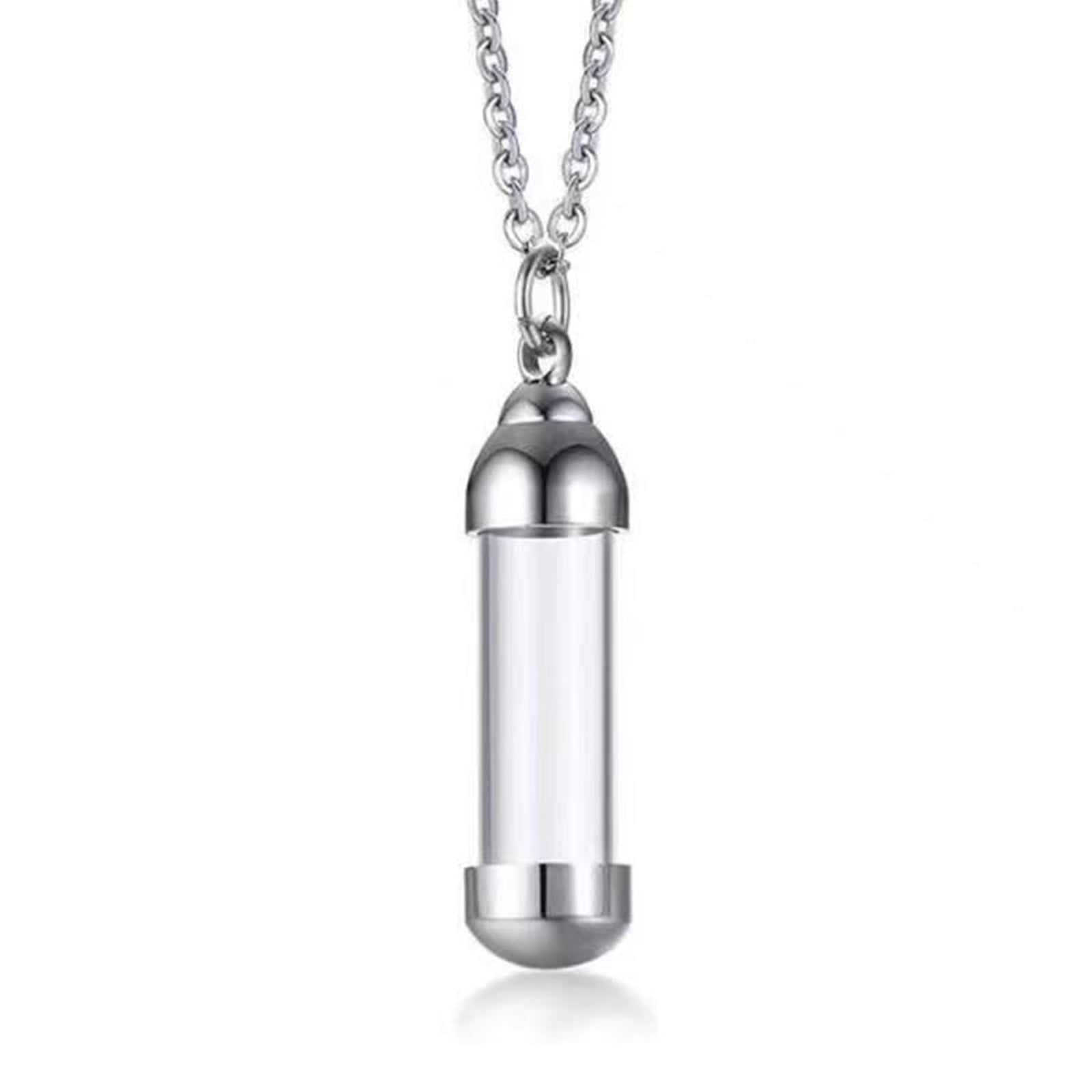 Glass Container Necklace Tube Urn Keepsake Necklace Cremation Ashes ...