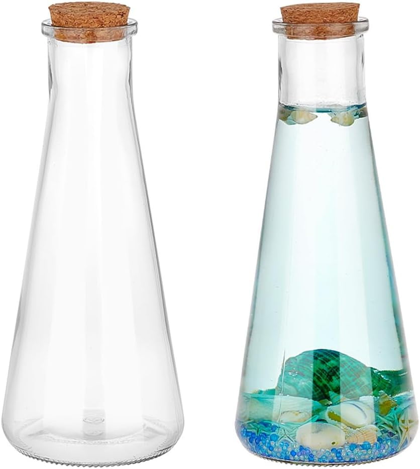 Glass Containers with Cork Lid Wishing Bottles Cone 7.8x18.2cm Inner Diameter: 2.95cm - Walmart.com