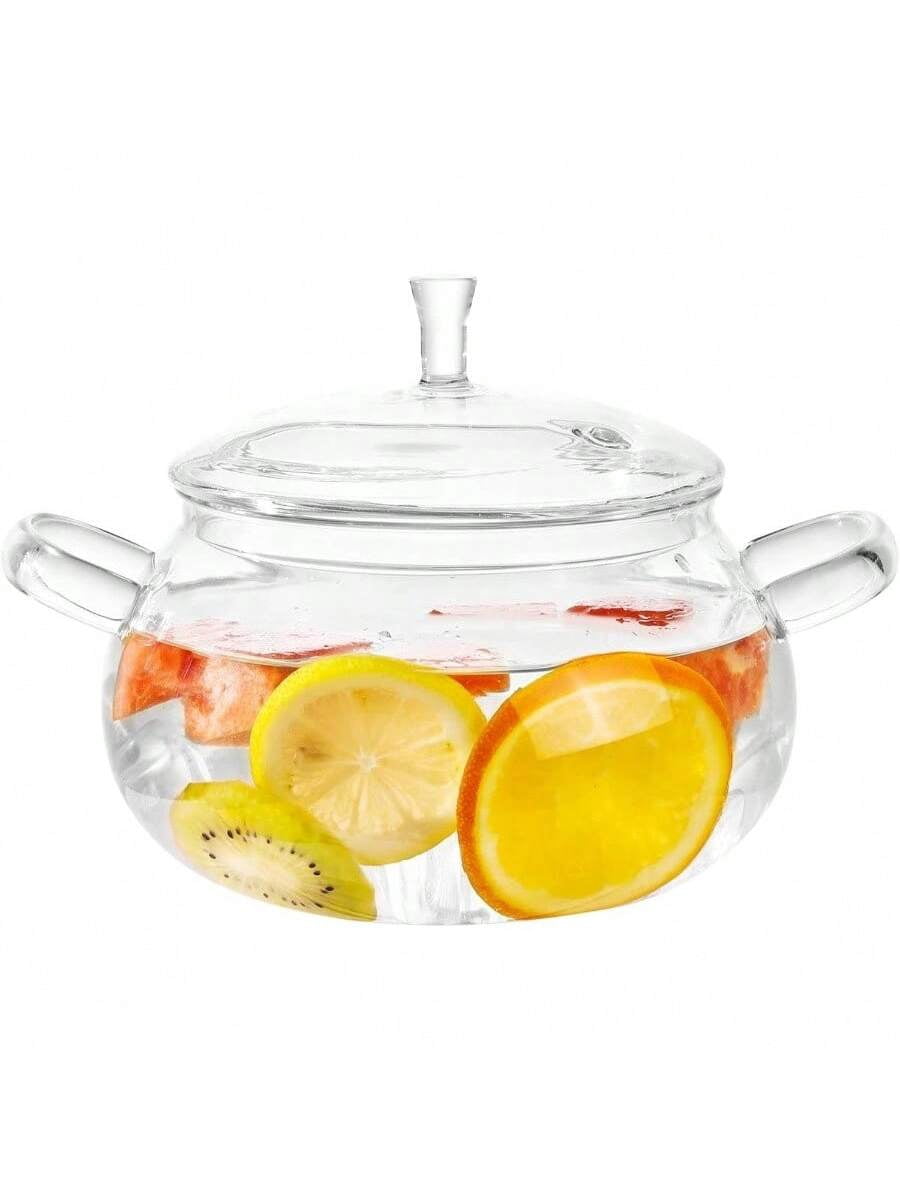 Glass Cooking Pot, 83oz2500ml Glass Pots Cooking On Stove With Lid ...