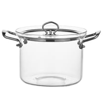 Glass Pot for Cooking with Lid,Heat Resistant Soup Pot,Transparent ...