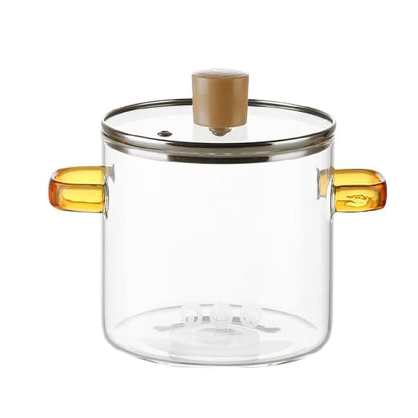 Glass Cooking Pot Stockpot heat Resistant Glass Saucepan Transparent ...