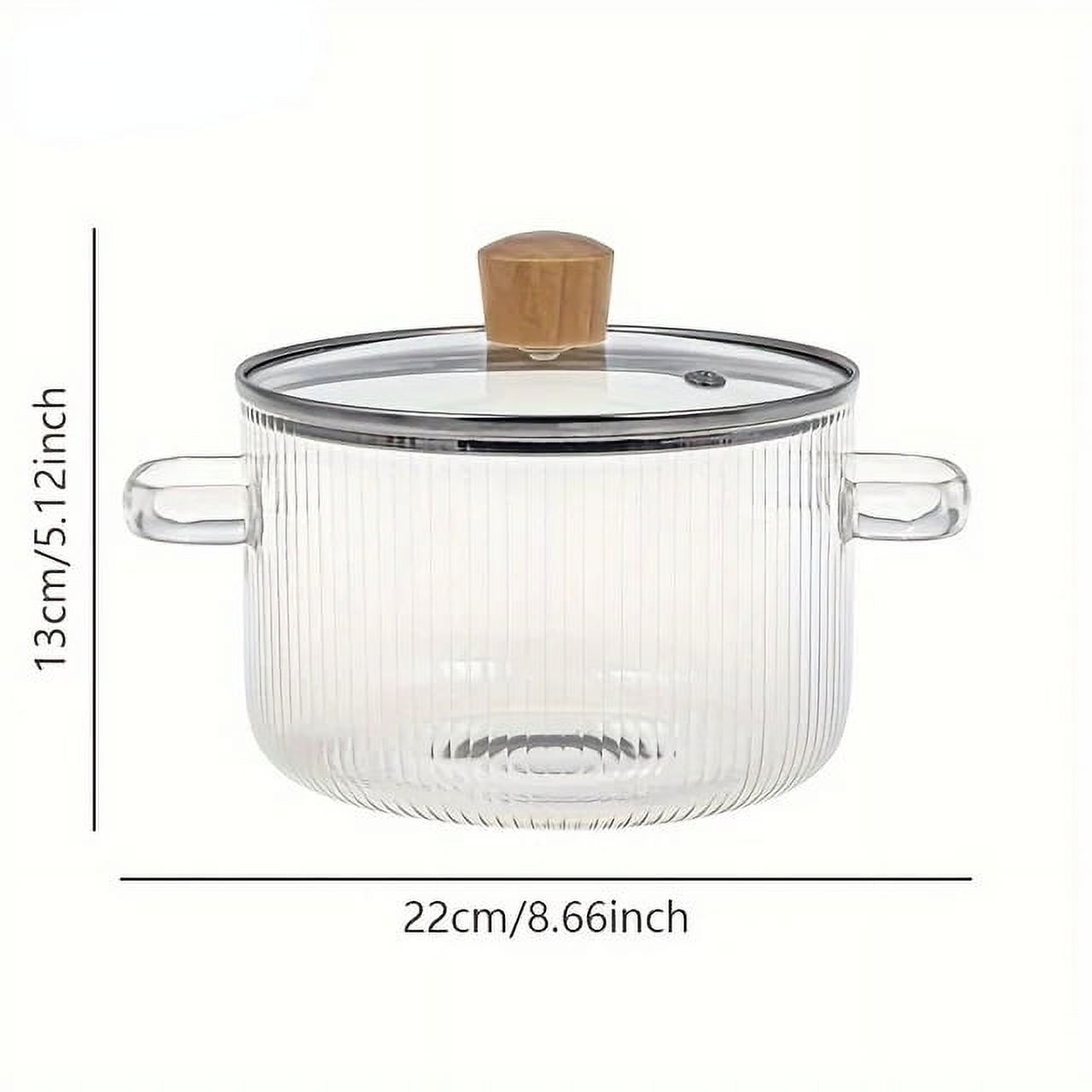 Glass Cooking Pot With Lid Heat-Resistant Borosilicate Glass Cooking ...