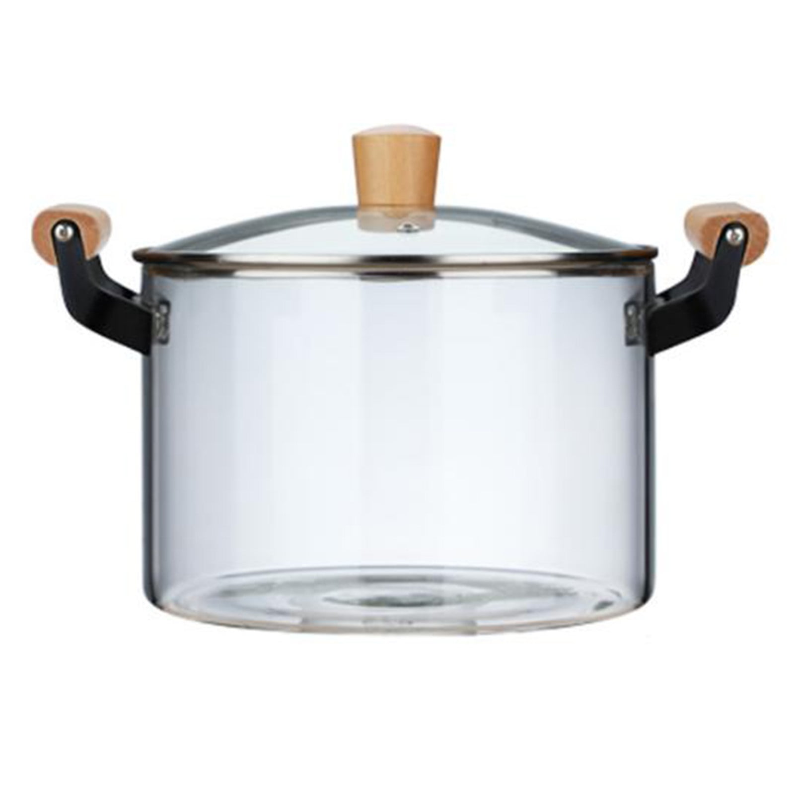 Glass Cooking Pot for Cooking Milk,Transparent Glass Pot with Lid and ...