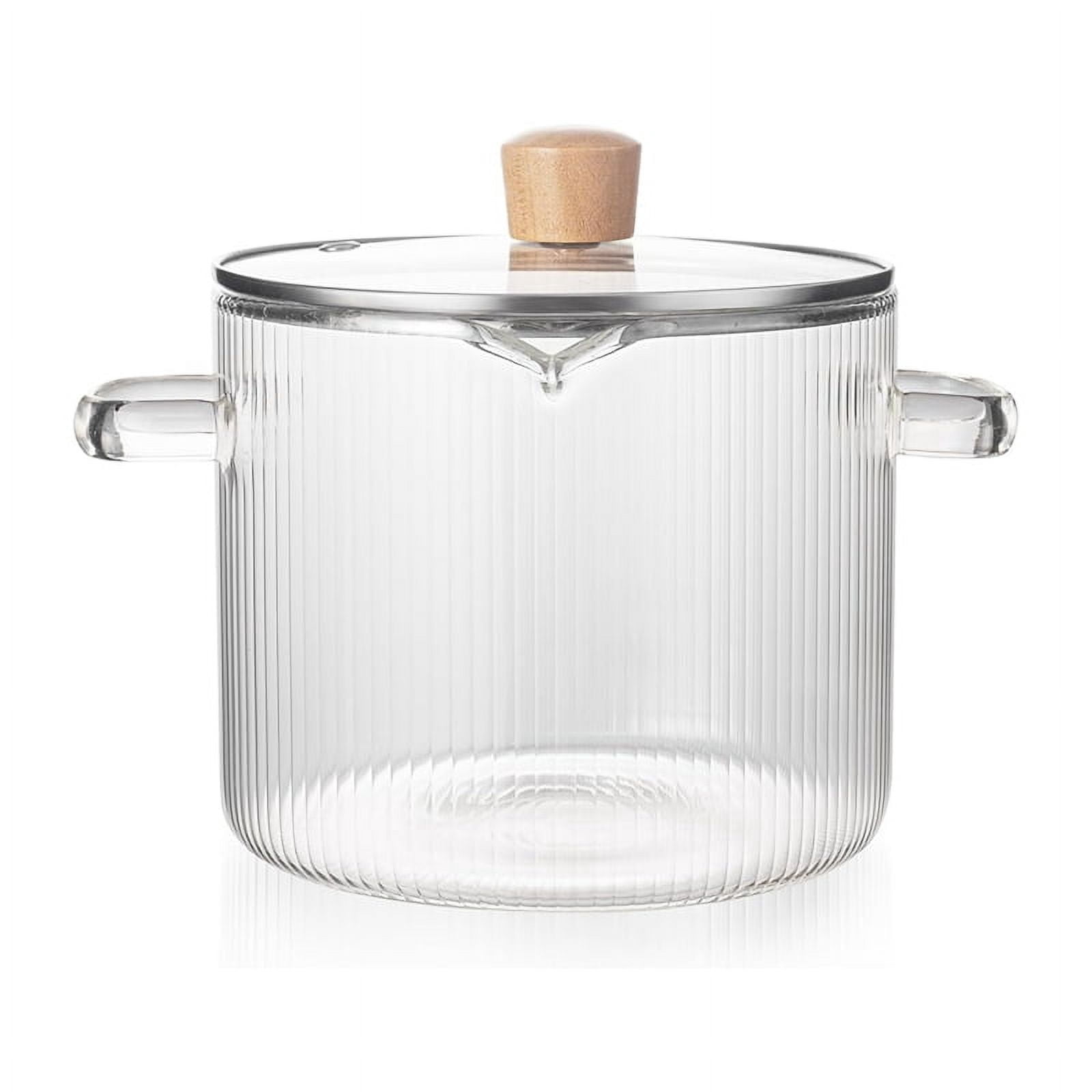Glass Cookware Simmer Pot, Glass Cooking Pot with Lid-1.8L(60oz) Heat ...