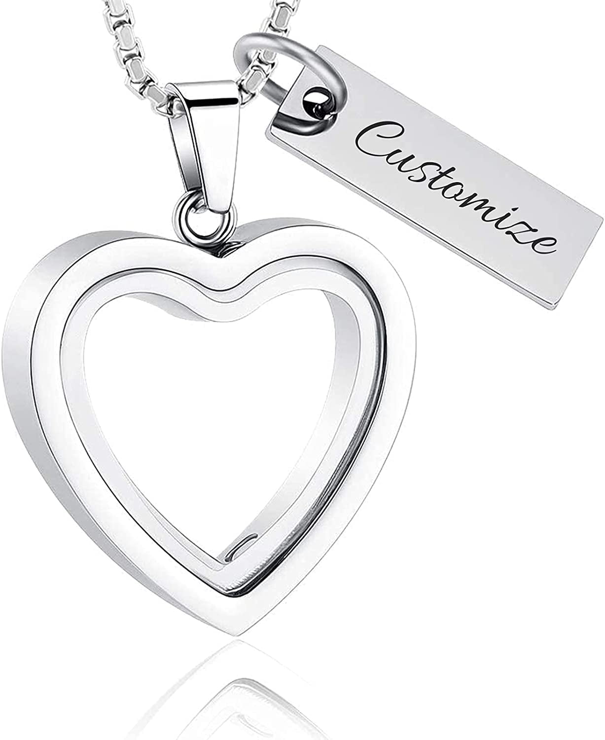 Glass Cremation Jewelry Necklace for Ashes Heart Memorial Lockets for ...