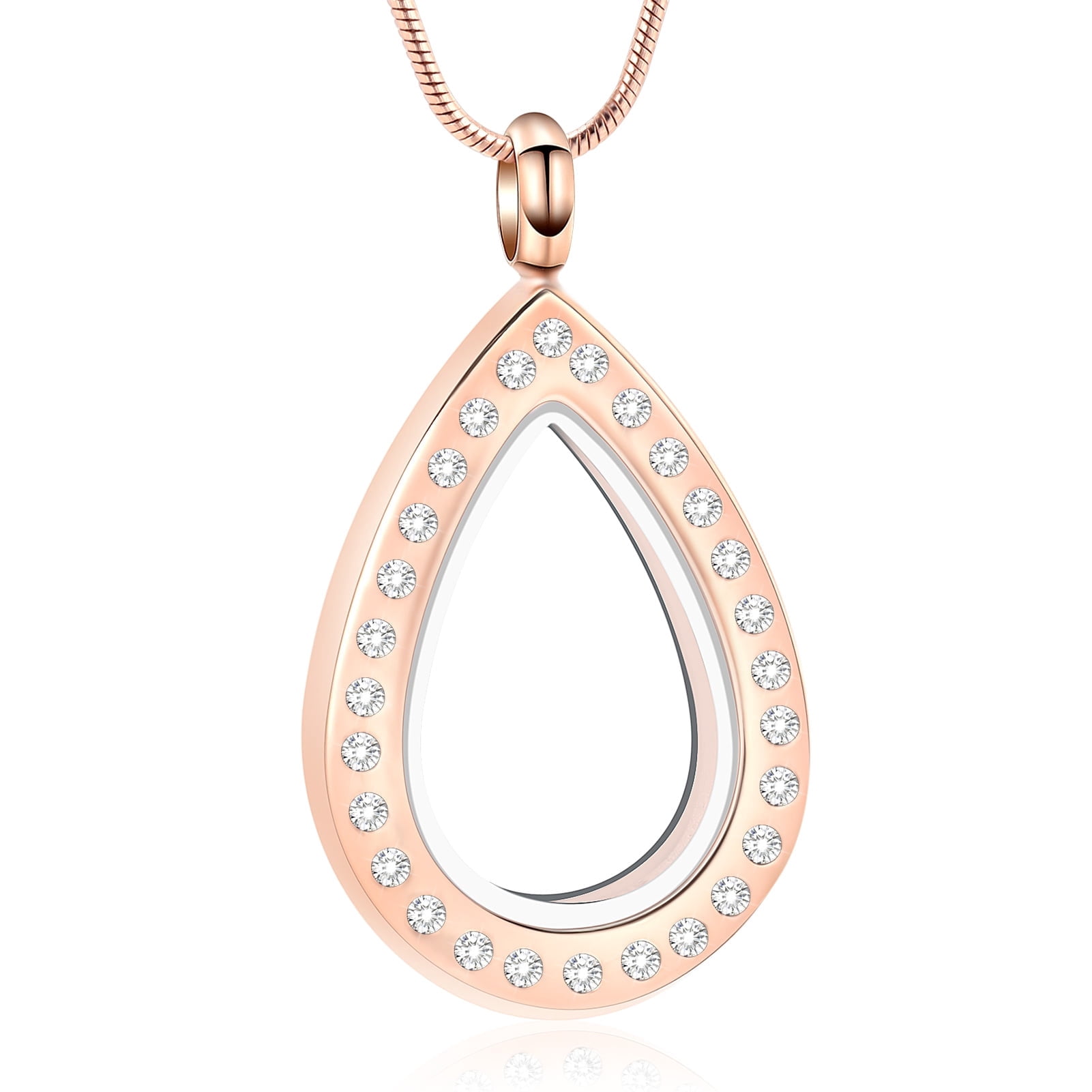 Glass Cremation Jewelry Necklace for Ashes Water Drop Memorial Lockets ...