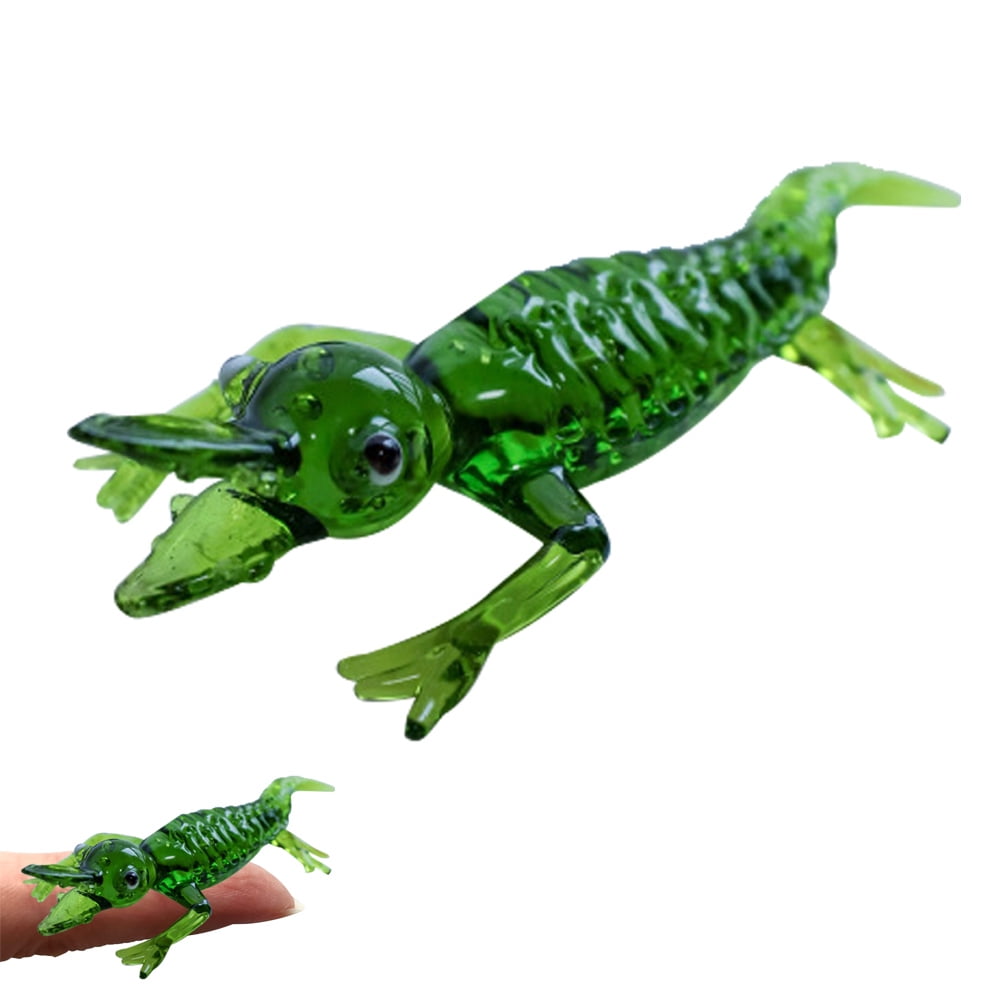 Glass Crocodile Alligator Micro Tiny Figurines Hand Blown Glass Art ...