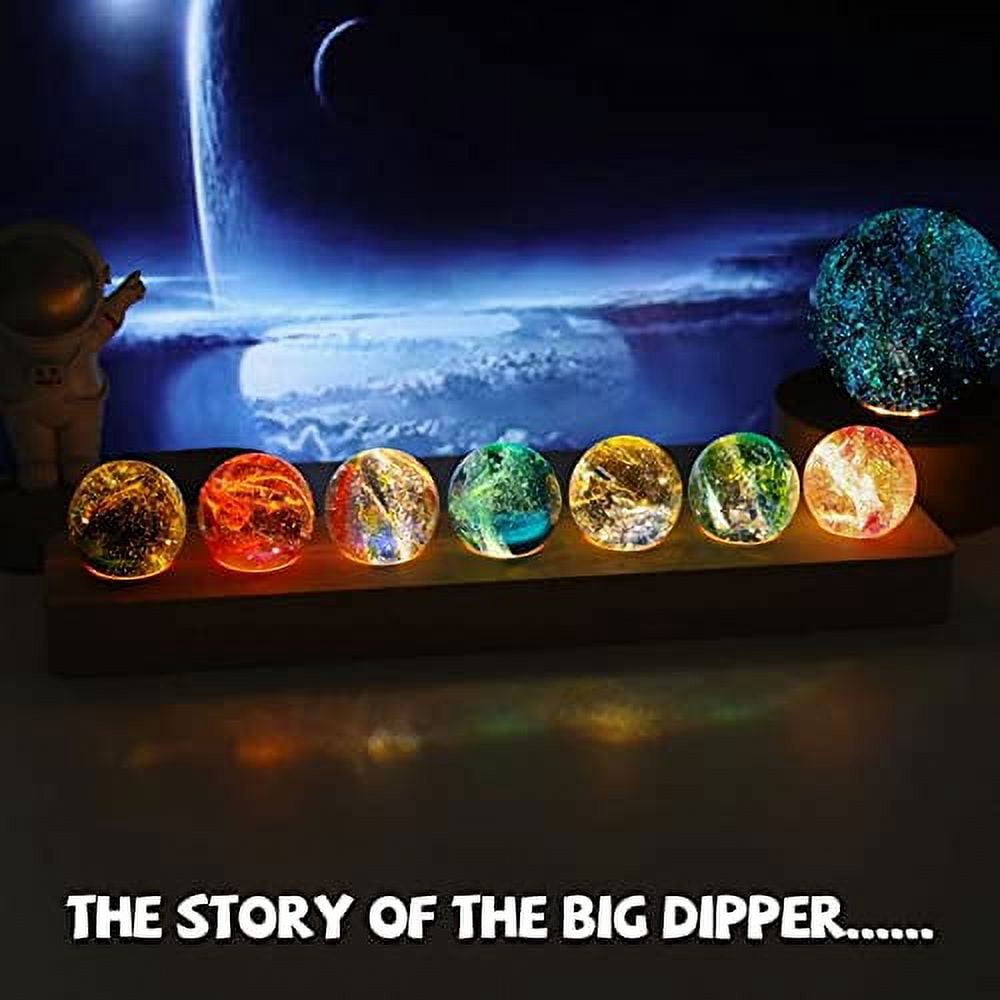 Glass Crystal Ball with Wood LED Lights Base Colorful Crystal Night ...