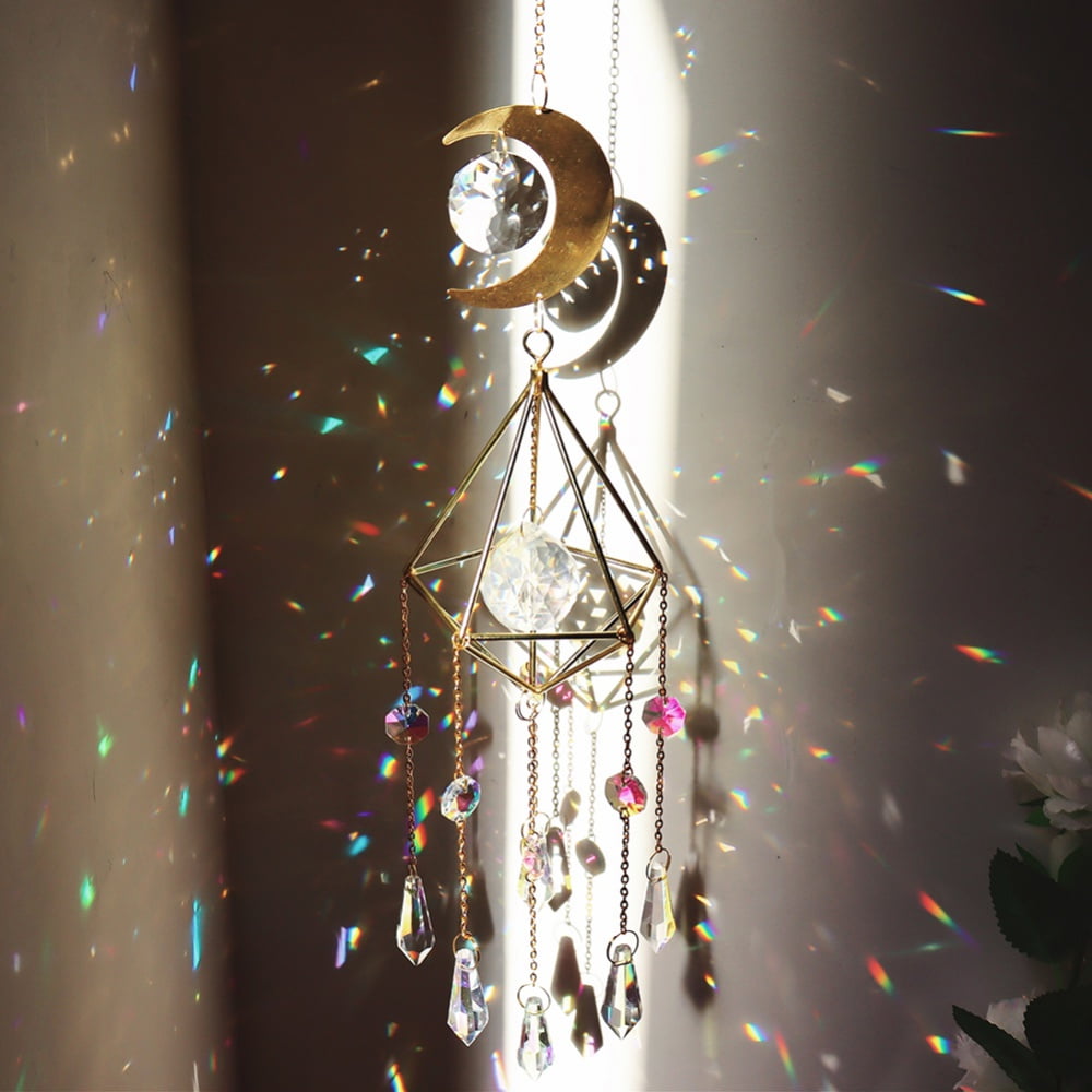 Glass Crystal Chandelier Decor Windchime Suncatcher Pendant Light ...