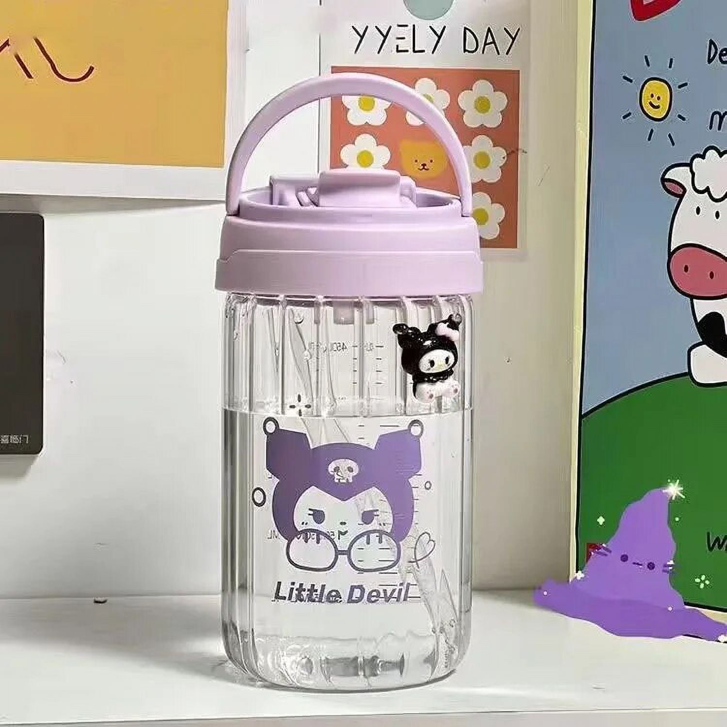 Glass Cup Kawaii Sanrio Hello Kitty milk cup Anime Figure Kuromi Cup ...