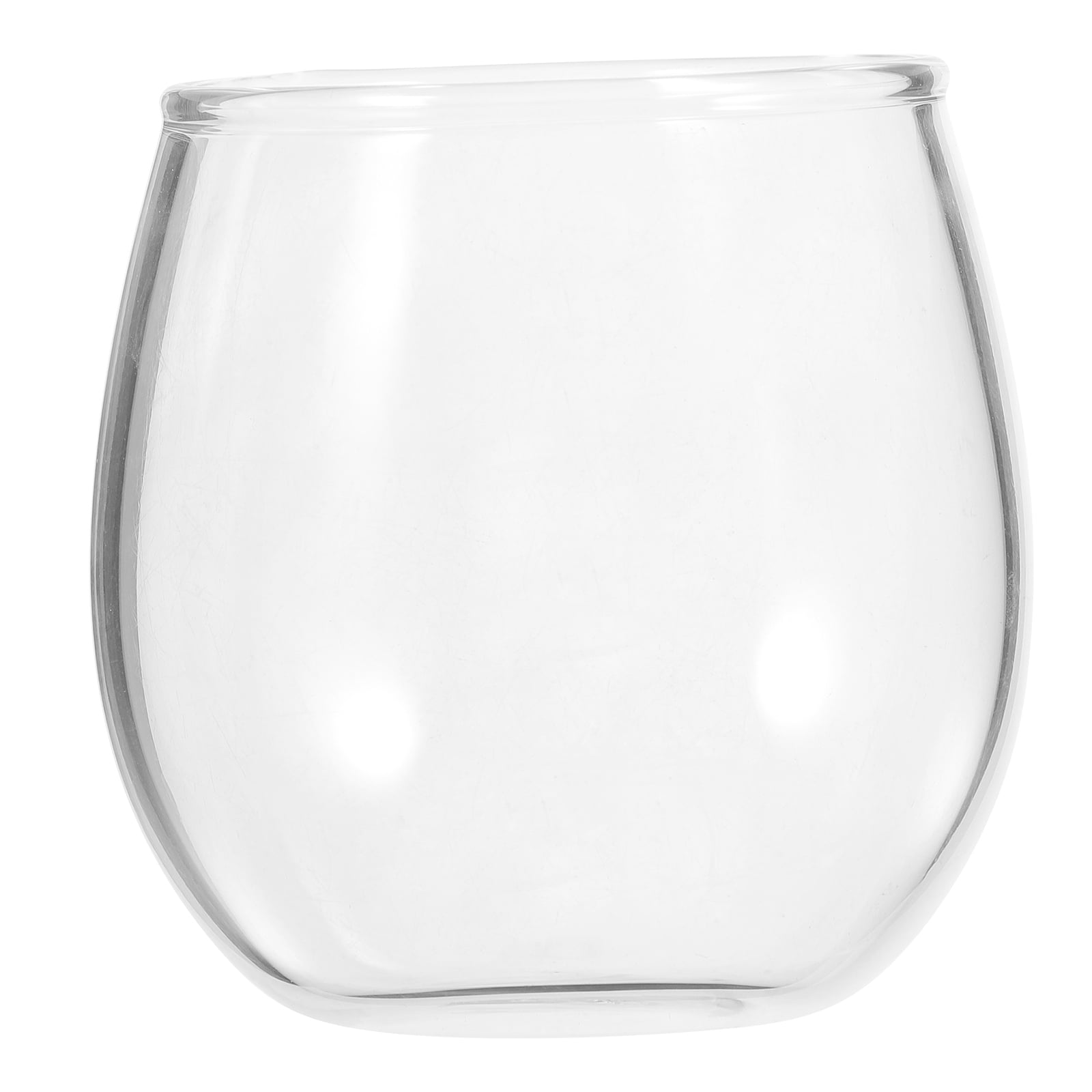 Glass Cup Slanted Stemless Wine Glasses Cocktail Large Mug Drinking ...
