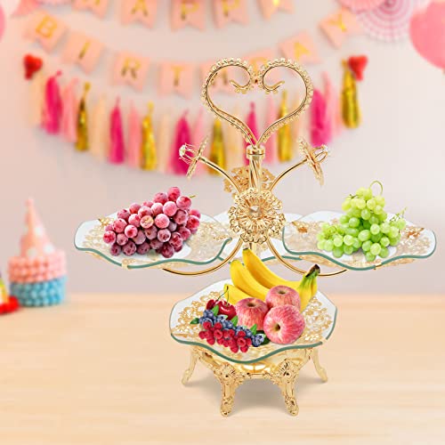 Glass Cupcake Stand European Style Dessert Stand Elegant Tiered Serving ...