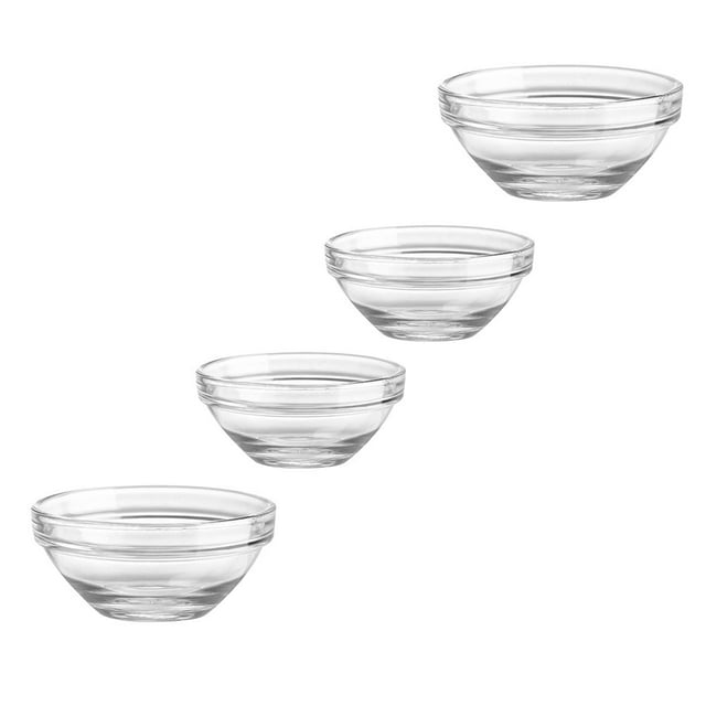 Glass Custard Cup, 4pcs Glass Tiny Ramekins Prep Bowl Stackable Clear ...