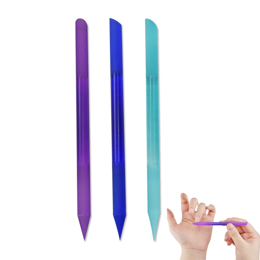 Glass Cuticle Pusher Set Cuticle Remover Glass Nail File Dual Ended ...