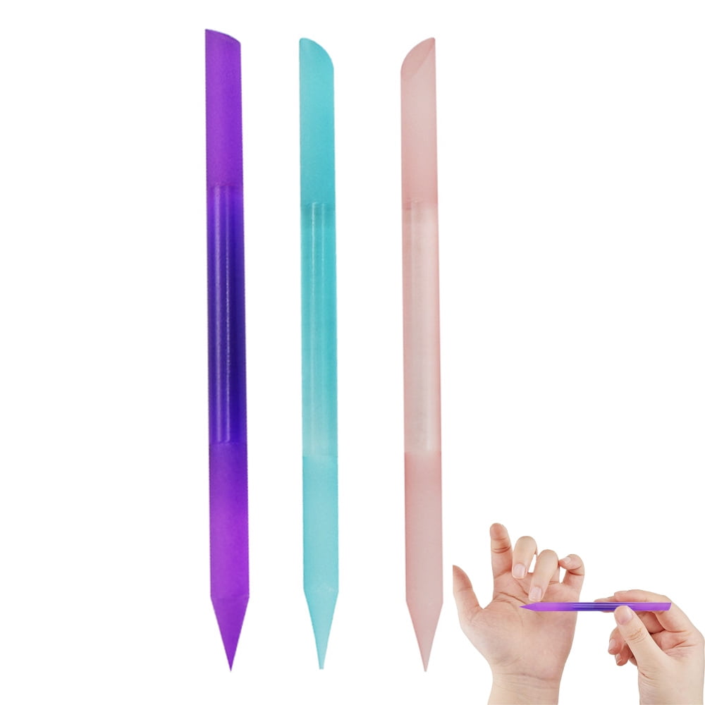 Glass Cuticle Pusher Set Cuticle Remover Glass Nail File Dual Ended ...