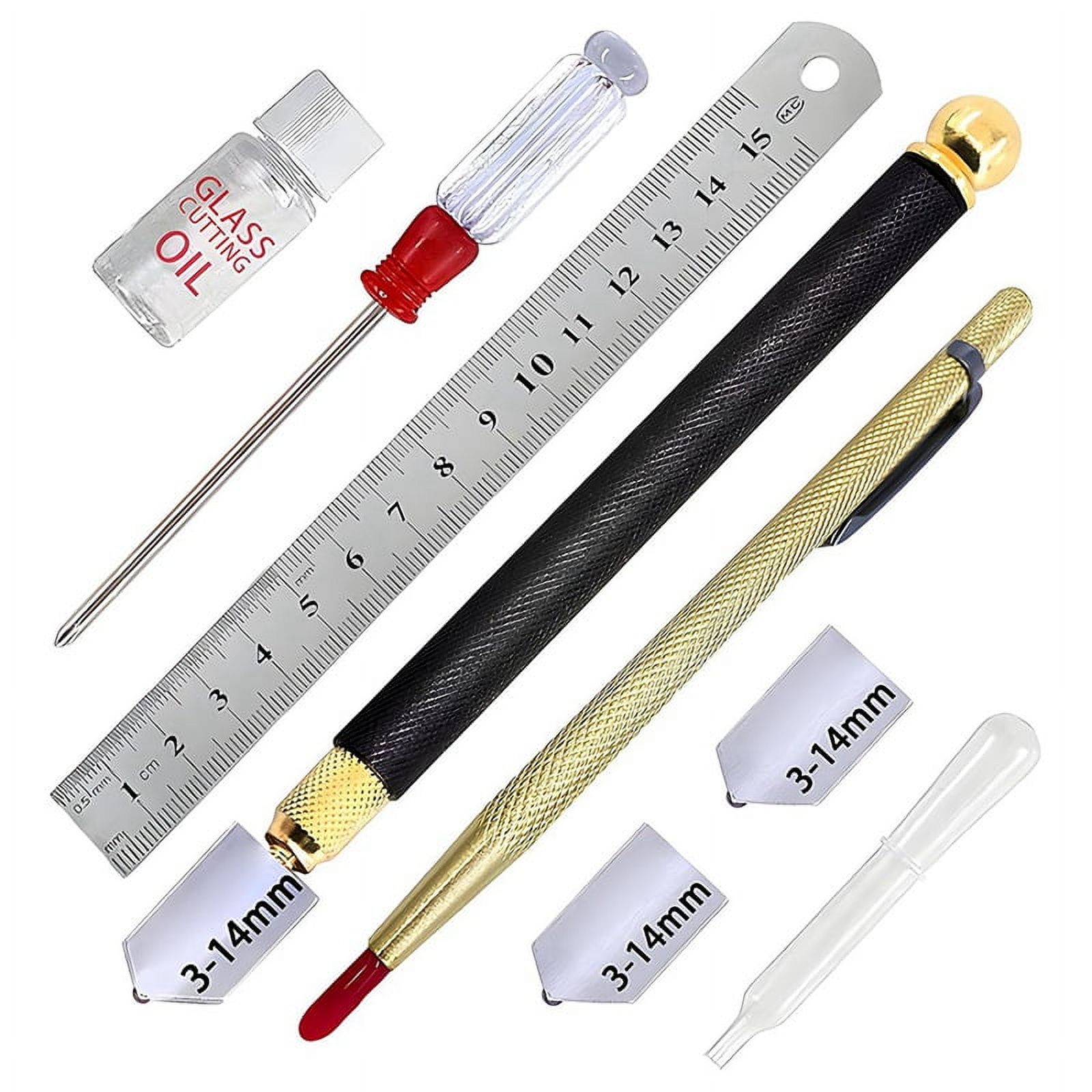 Glass Cutter 3mm-14mm, Glass Cutting Tool with Glass Cutting Oil ...