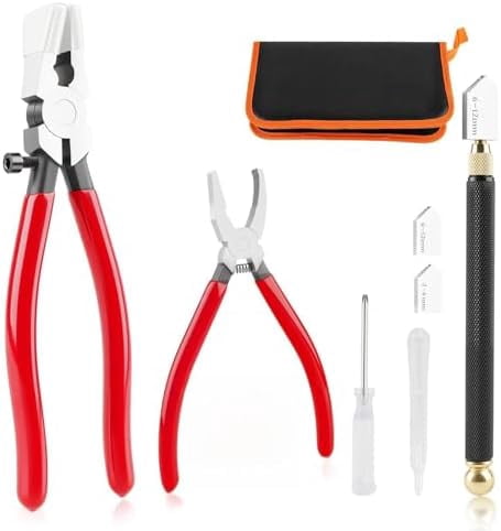 Glass Cutter Kit, Upgrade Glass Running Breaking Pliers, 2-20MM Glass ...