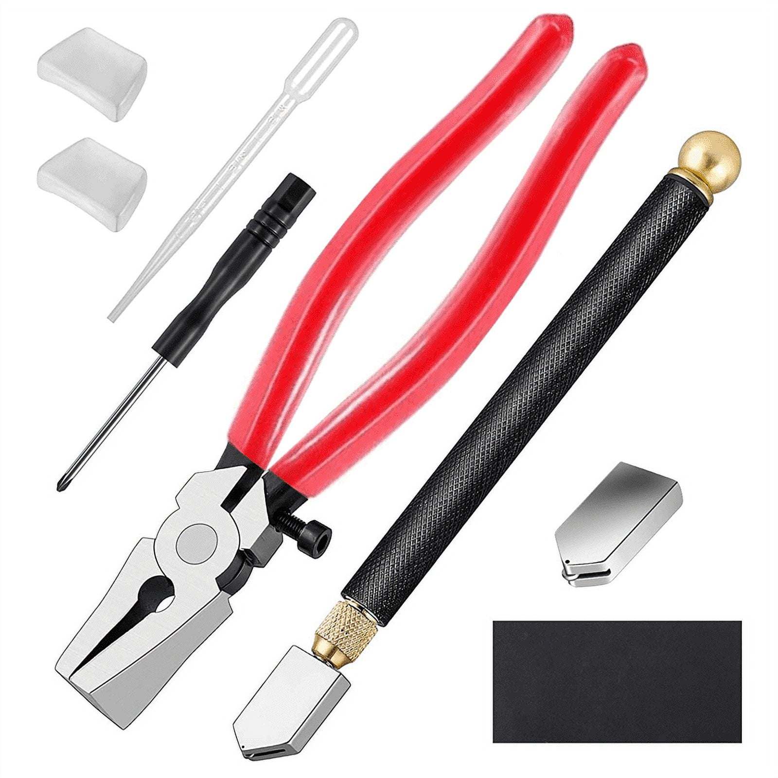 Glass Cutter Kits Stained Glass Supplies with Heavy Duty Glass Running ...