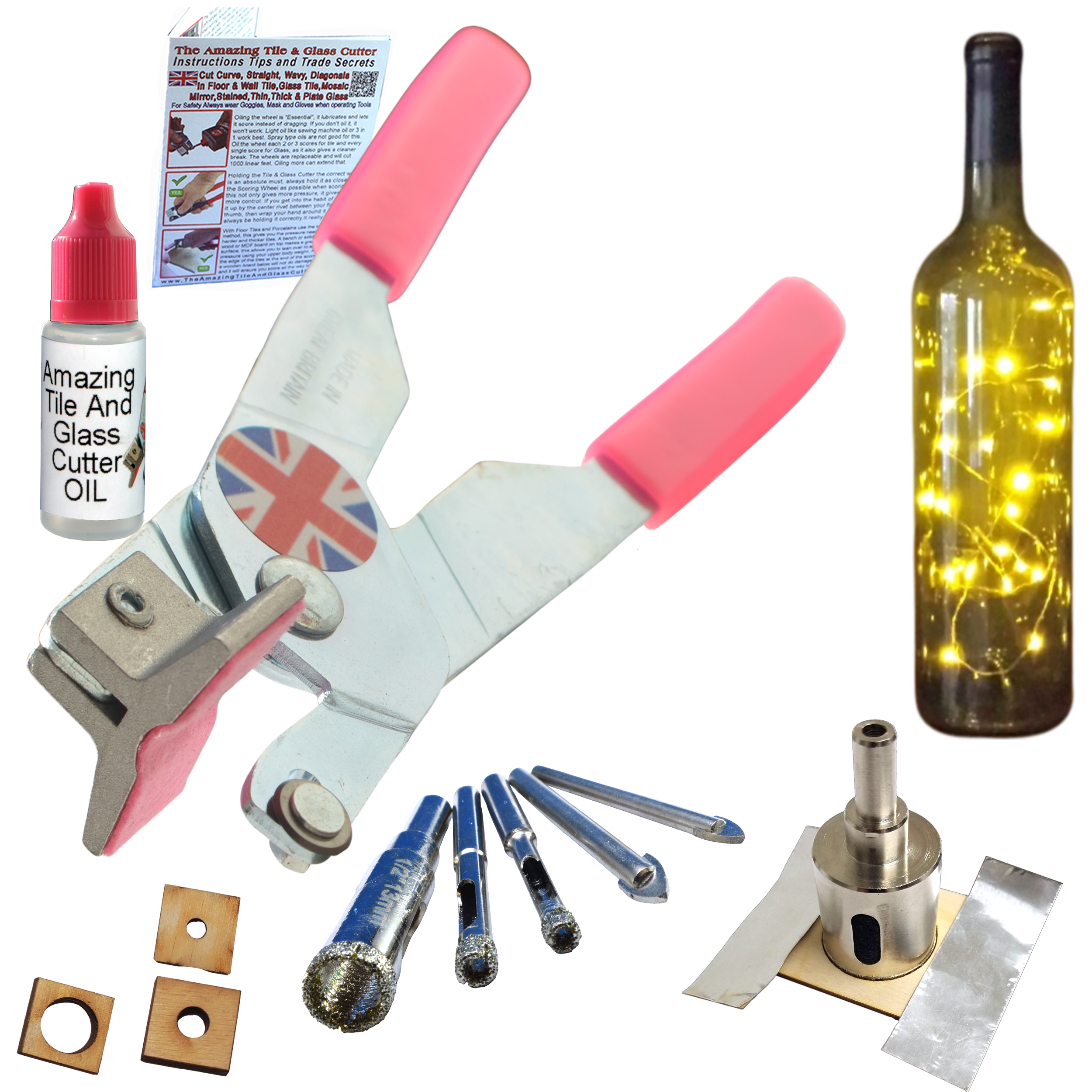 Glass Cutter For Mirror Kit, Mirror Cutter with Glass Hole Saw and ...