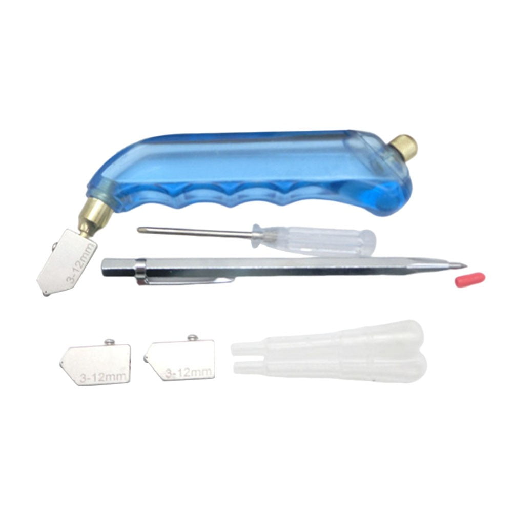 Glass Cutting Tool Kit Oil Feed Glass Cutter with Oil Dropper Engraving ...